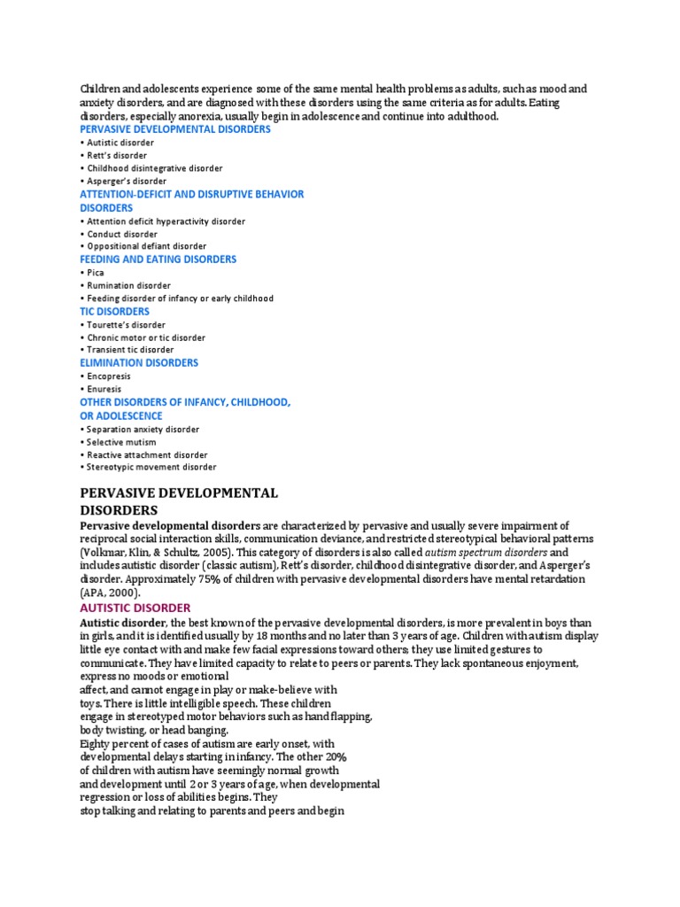 Pervasive Developmental Disorders | PDF | Autism | Autism Spectrum