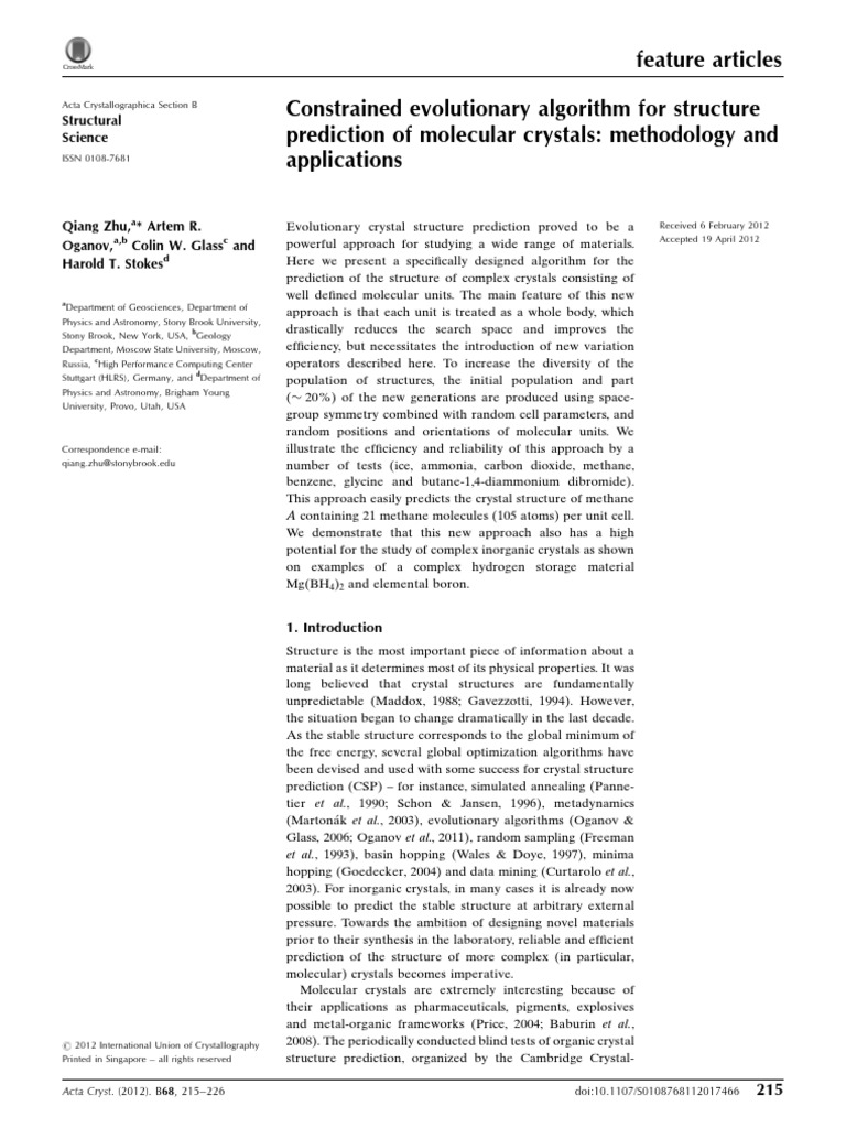Acta Molecules 2012 | PDF | Molecules | Crystal Structure