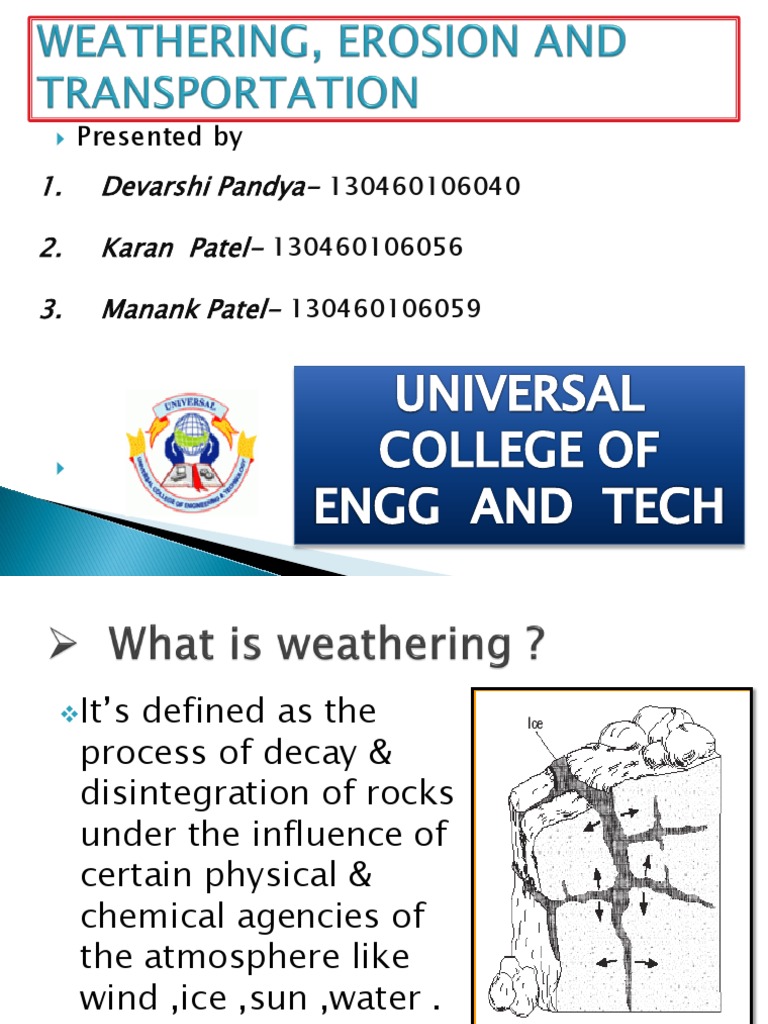 Weathering Erosion and Transportation | PDF | Weathering | Erosion