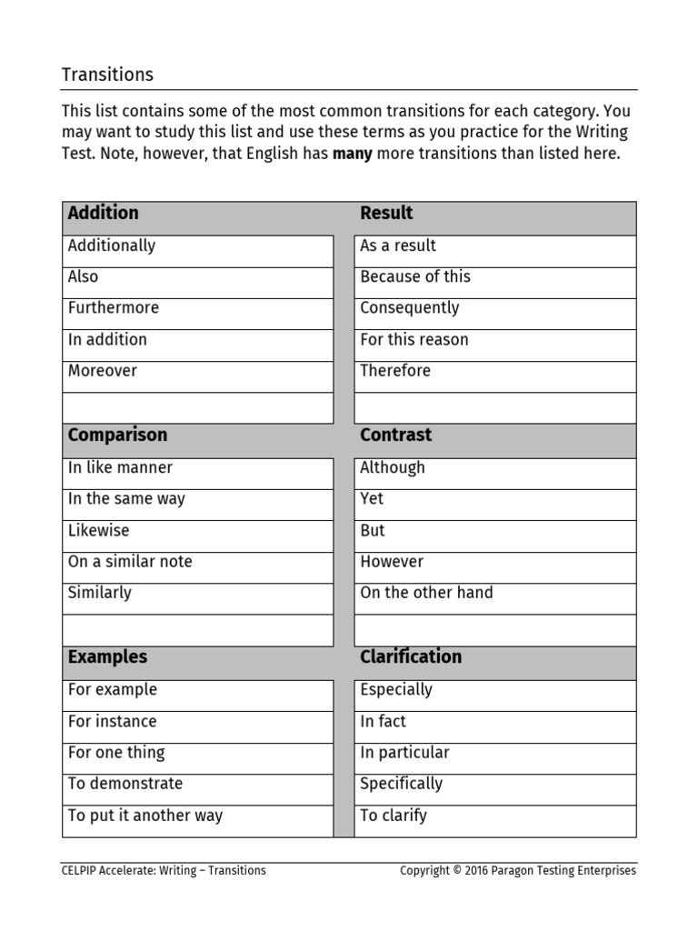 Addition Result: Transitions | PDF
