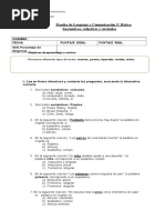 Prueba de Verbos 3°básico | PDF