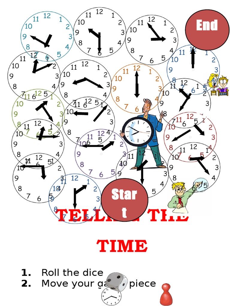 Telling The Time: 1. Roll The Dice 2. Move Your Game Piece | PDF