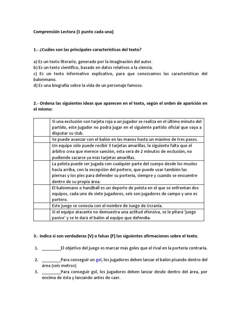 Comprensión Lectora | PDF | Asociación de Futbol | Juegos de habilidad ...