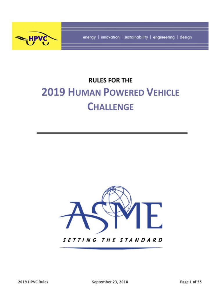 2019 HPVC Rules | PDF | Vehicles | Seat Belt