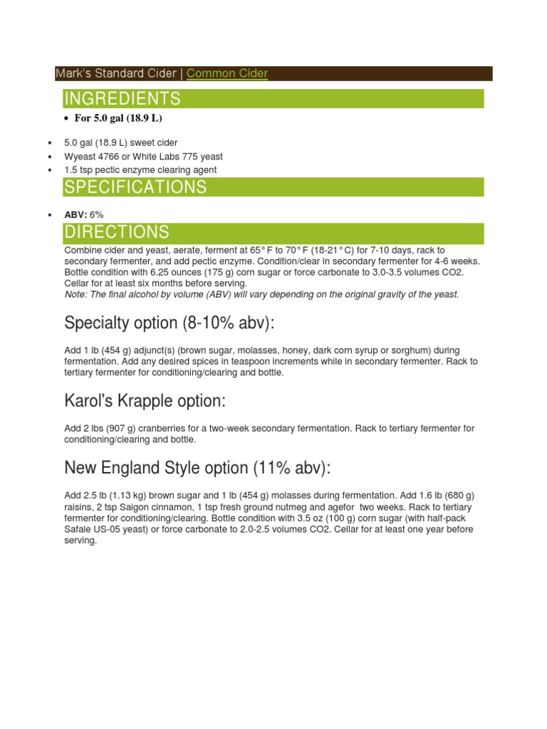 Standard Cider | PDF