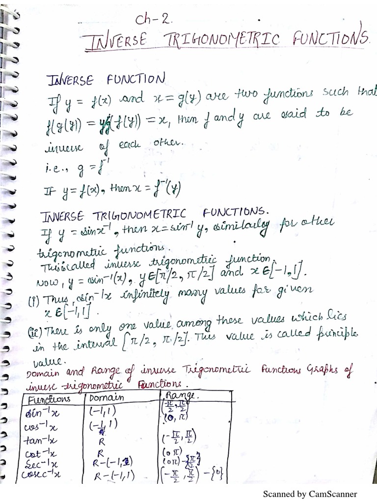 Trigonometry Notes | PDF