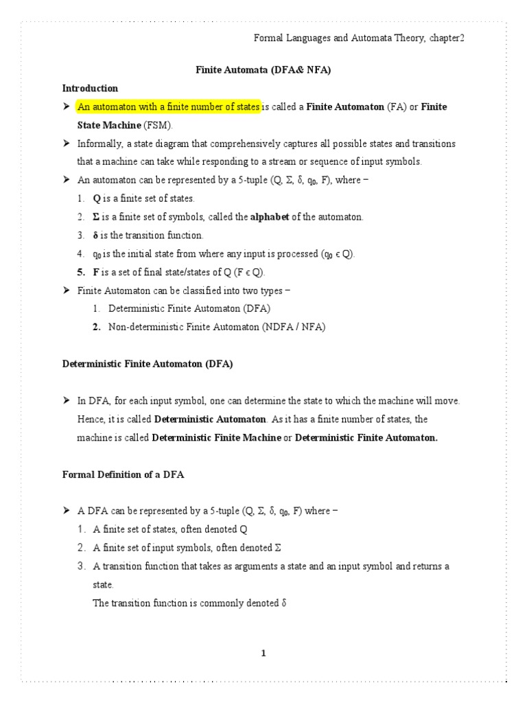 Automata Theory Chapter 2 PDF | PDF | Models Of Computation | Theoretical Computer Science