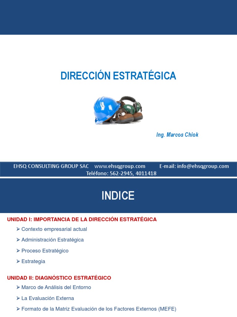 EHSQ Dirección Estrategica | PDF | Planificación | Marketing