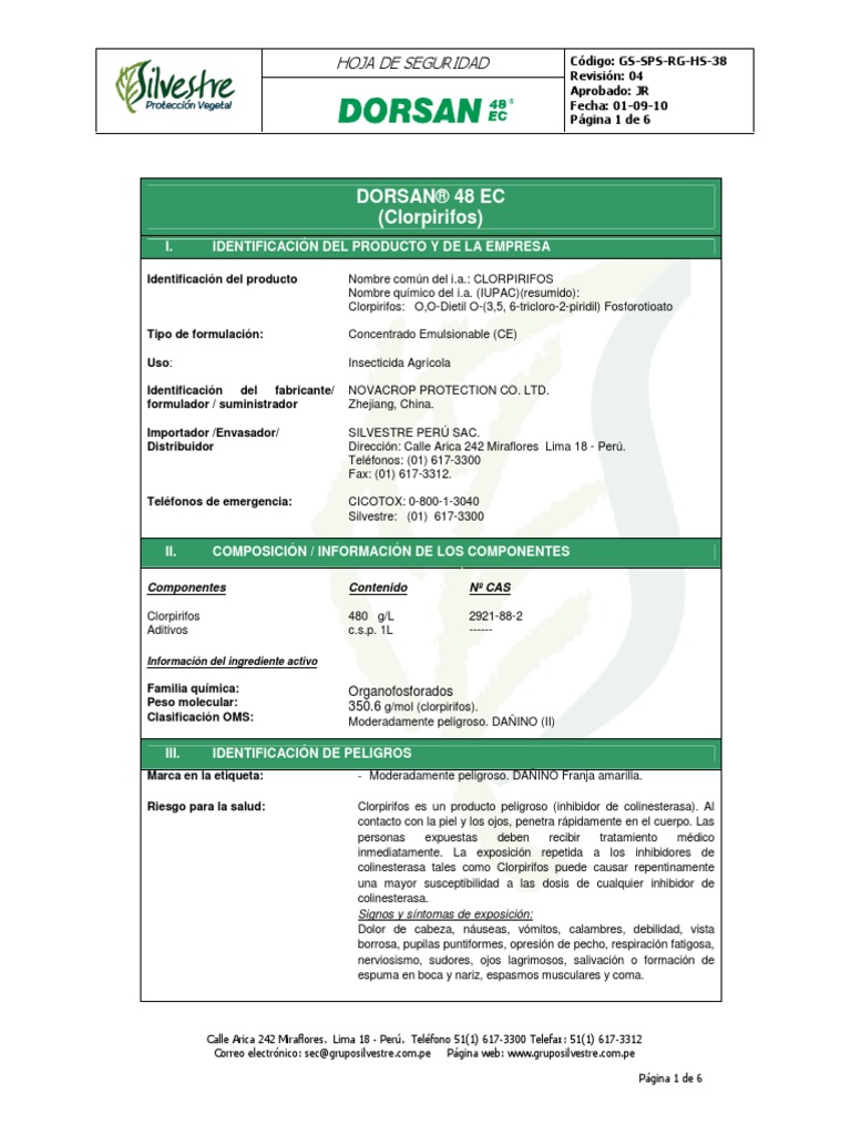 Dorsan 48 Ec-Hs Novacrop | PDF | Agua | Residuos