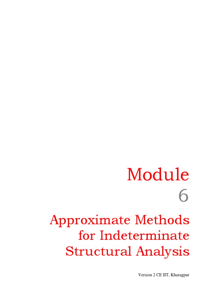 Module-6 Approximate Methods For Indeterminate Structural Analysis | PDF | Truss | Structural ...