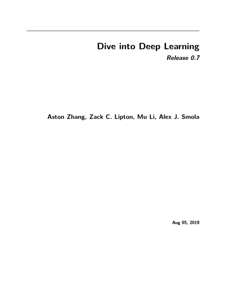Dive in Deep Learning | PDF | Cybernetics | Applied Mathematics
