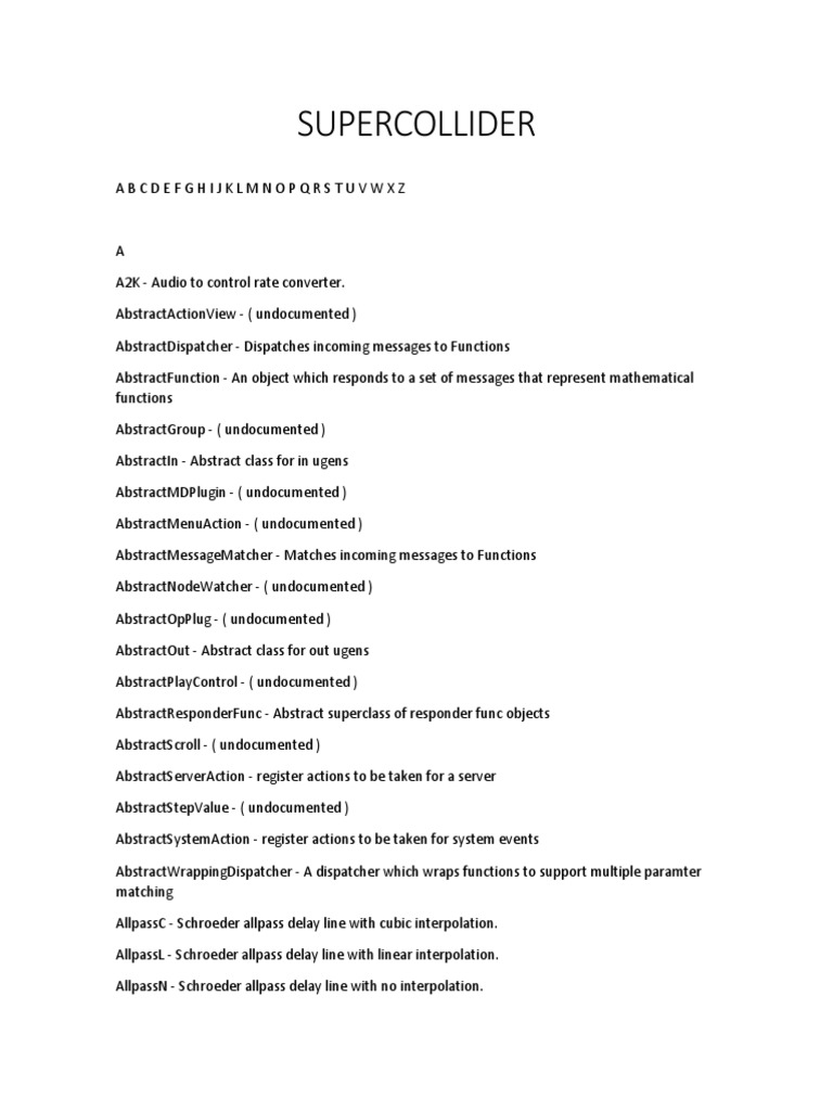 Supercollider | PDF | Filter (Signal Processing) | Electronic Oscillator