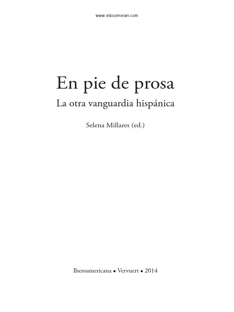 MILLARES, SELENA - en Pie de Prosa (Índice) | PDF | Vanguardia | Poesía