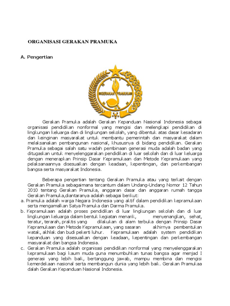 Organisasi Gerakan Pramuka | PDF