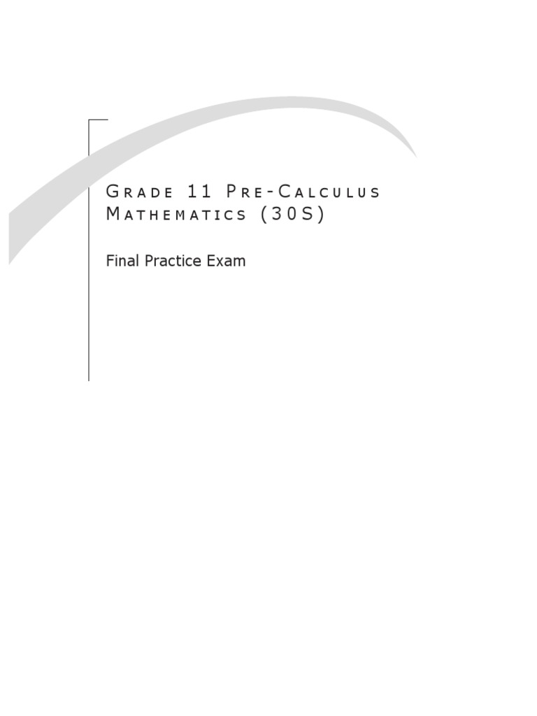 Gr11 Pre-Calculus Fpe | PDF | Trigonometric Functions | Algebra