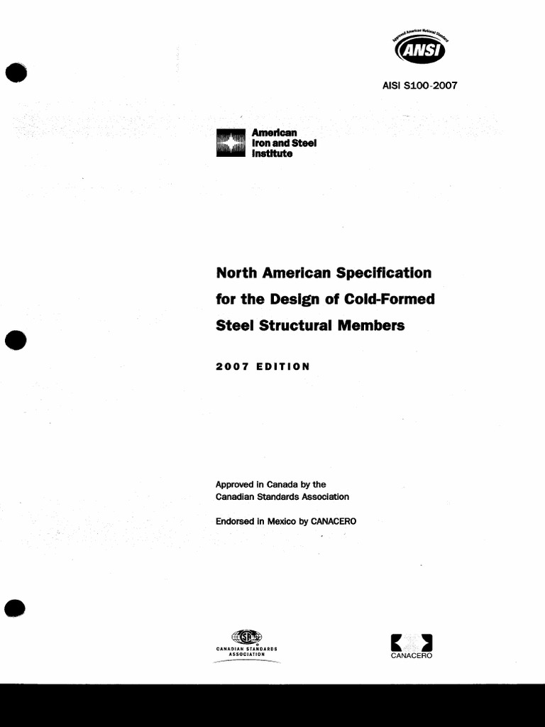 AISI S100 - 07 Specification | PDF