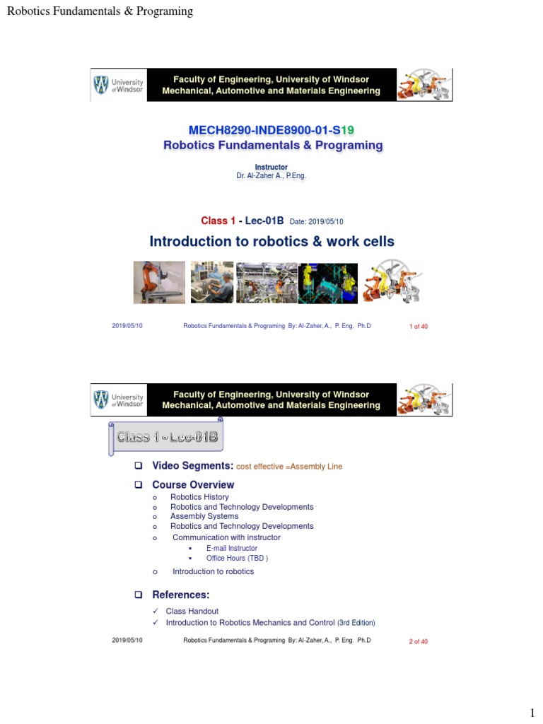 Introduction To Robotics & Work Cells | PDF | Robotics | Actuator