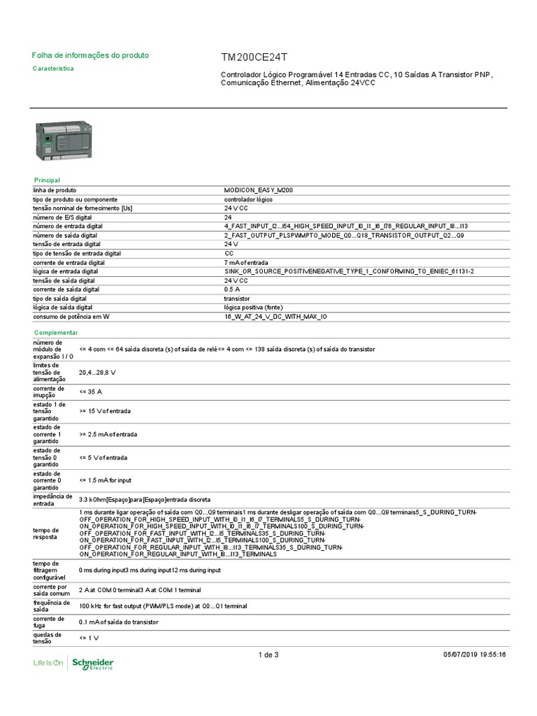 Controlador Lógico TM200CE24T | PDF | Controlador lógico programável ...