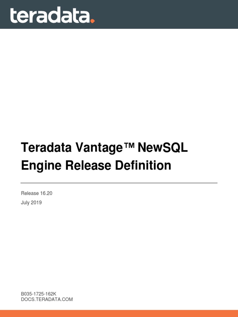 Teradata Vantage | PDF | Databases | Random Access Memory