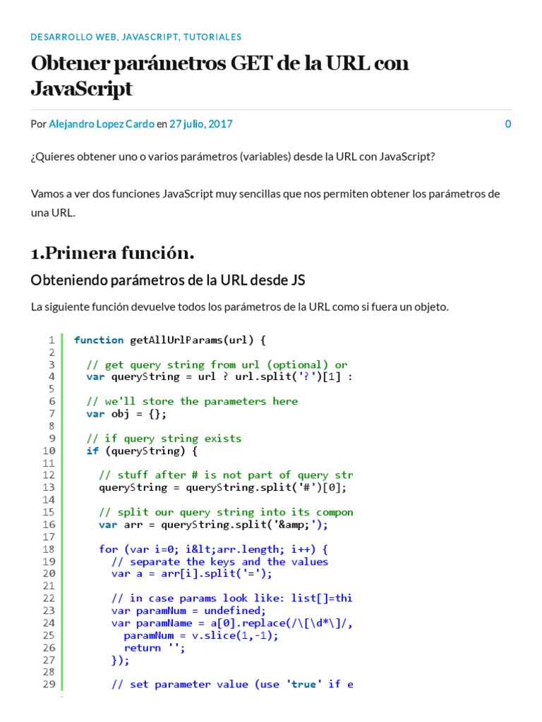 Obtener Parámetros GET de La URL Con JavaScript - ALCales | PDF ...