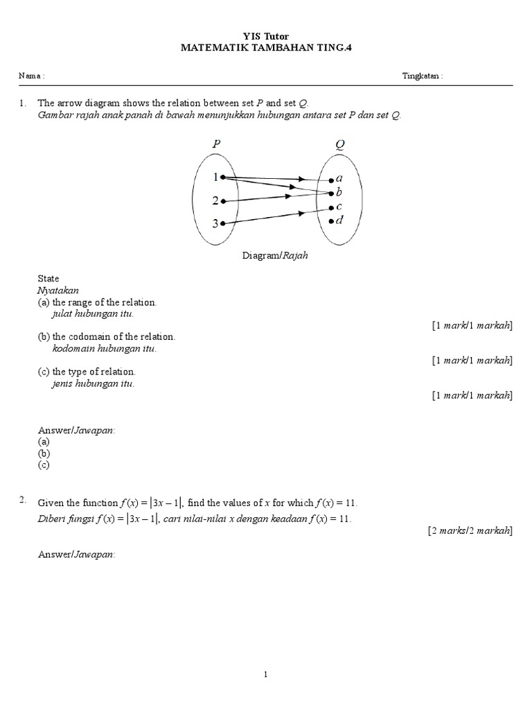 Add. Math Tingkatan 4 | PDF