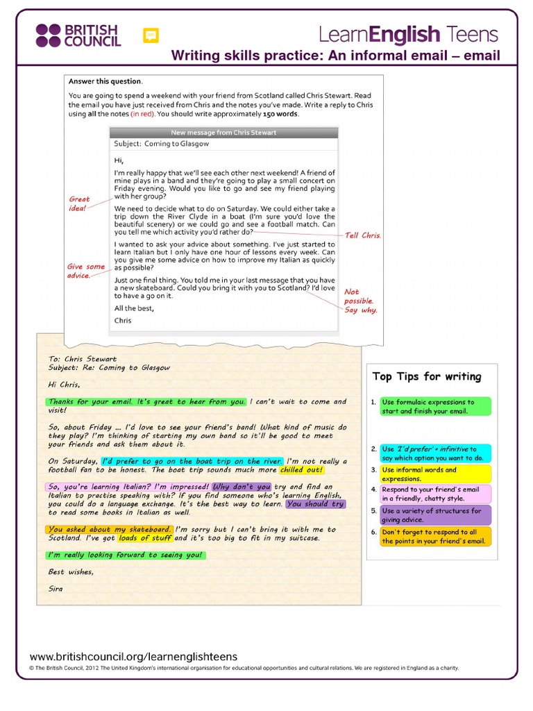 Informal Email Writing for Students | PDF