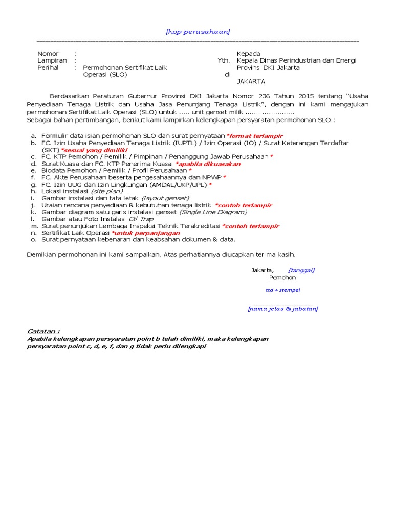 Blanko Isian - SLO Pembangkit Dan Jaringan | PDF