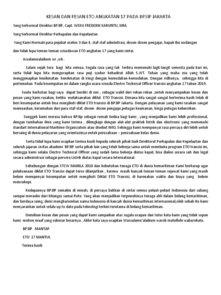 Contoh Kesan Dan Pesan Eto | PDF