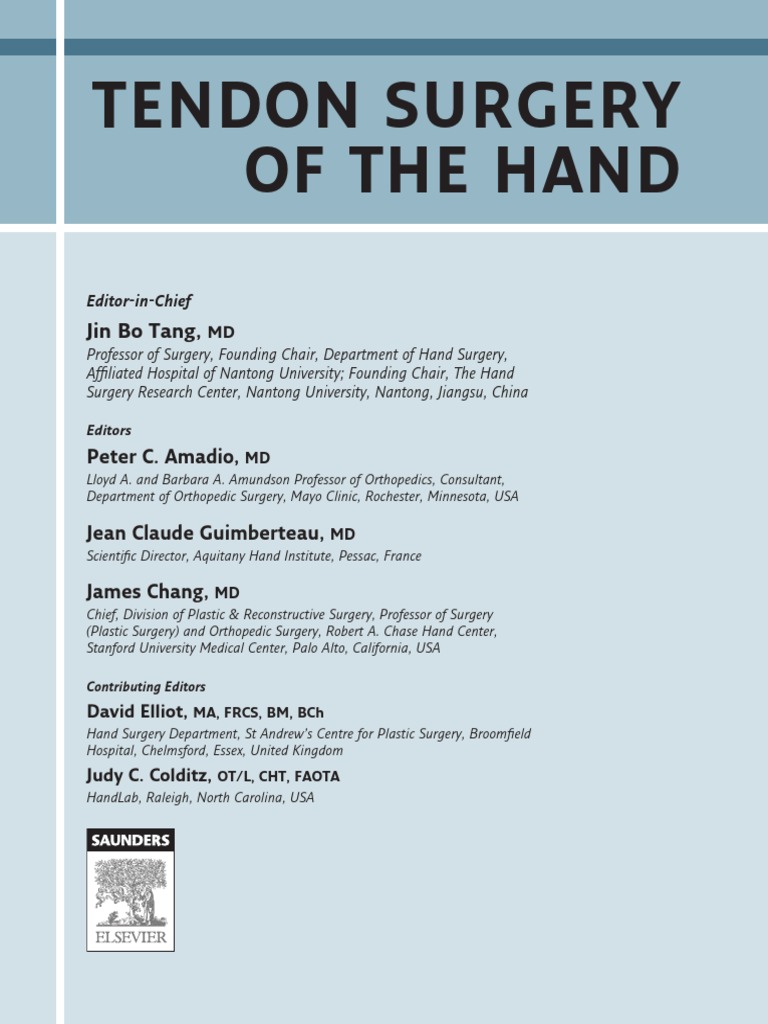 (ClinicalKey 2012.) Tang, Jin Bo - Tendon Surgery of The Hand (2012 ...