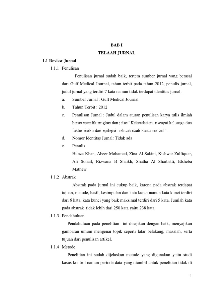 Telaah Jurnal Saraf Print | PDF