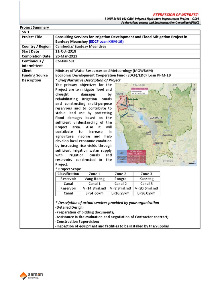 4 - SAMAN - Project Summary | PDF | Dam | Water Resources