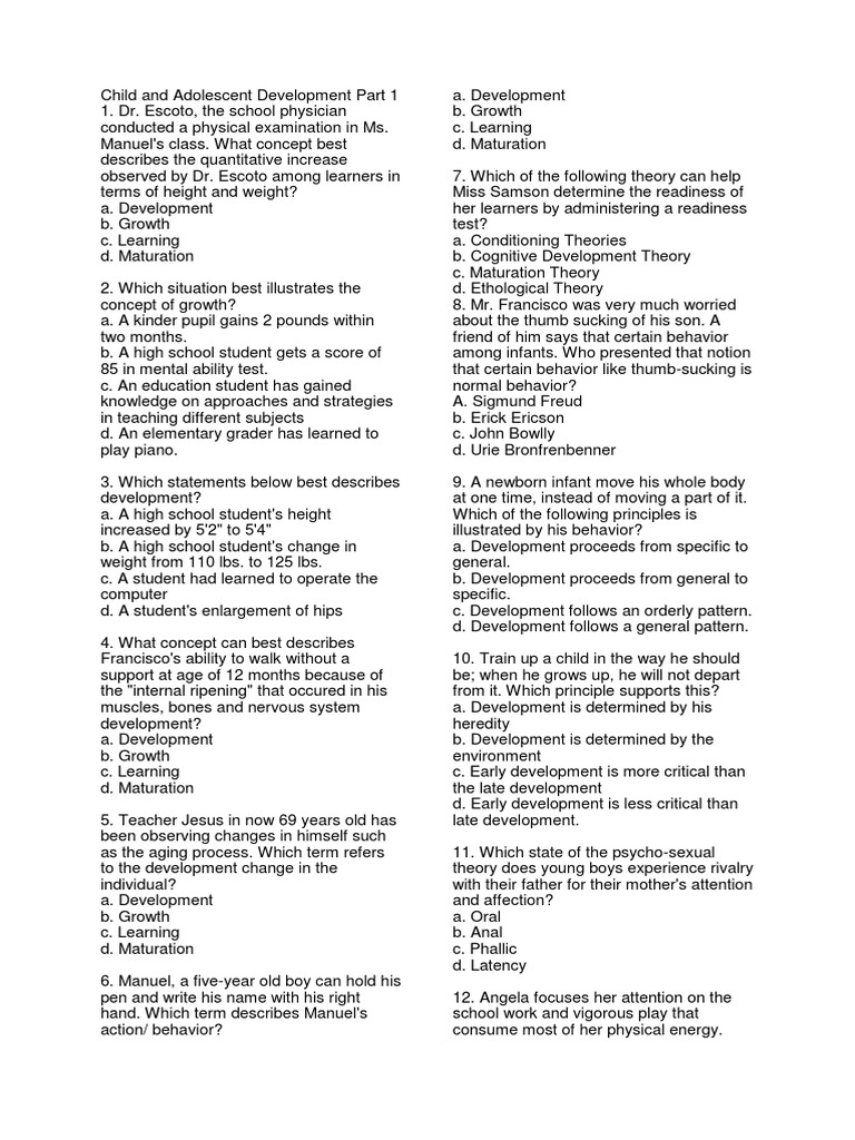 Child and Adolescent Development Prof - Ed | PDF | Developmental ...
