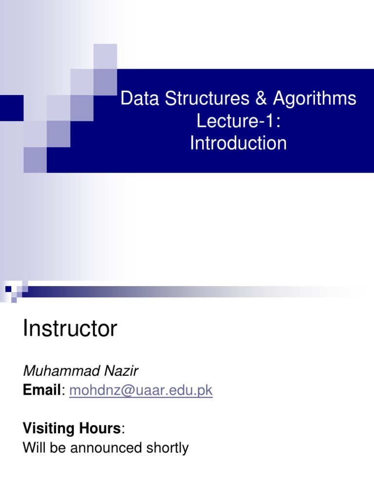 Lec-1 Introduction | PDF | Data Structure | Algorithms