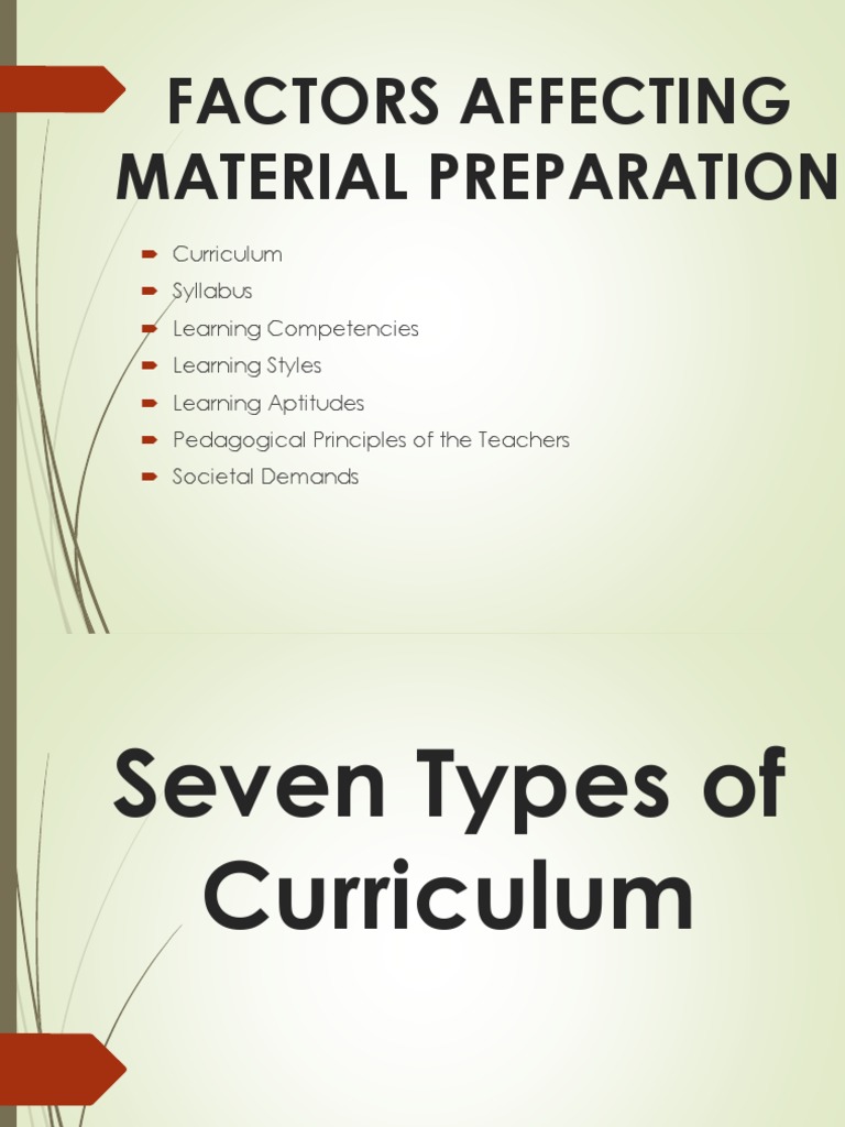 Seven Types of Curriculum Explained | PDF | Curriculum | Instructional ...