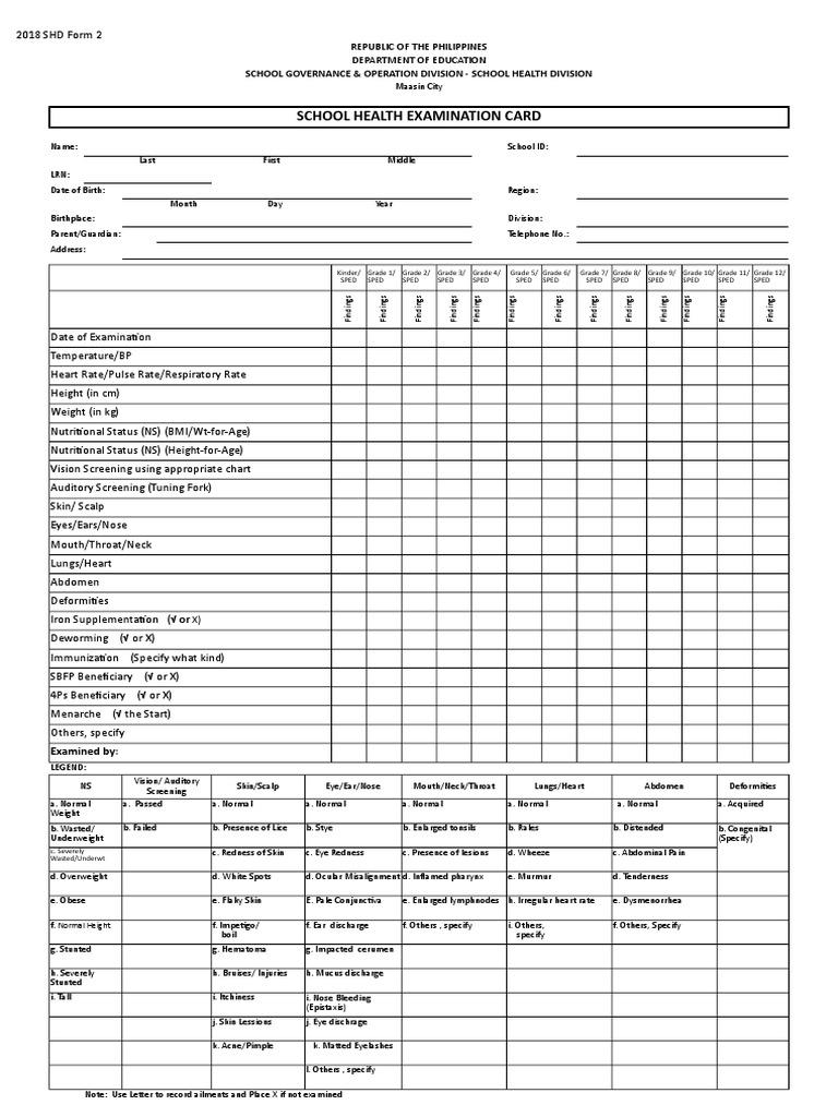 SHD Form 2 Nurse Form | Download Free PDF | Human Tooth | Dentistry