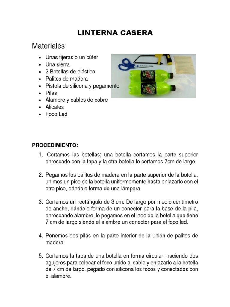 Cómo Hacer una Linterna Casera | PDF | Arte