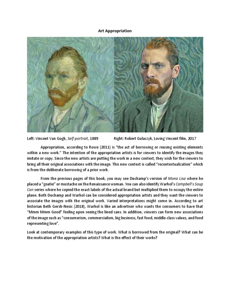 Art Appropriation Pdf Art Media Paintings