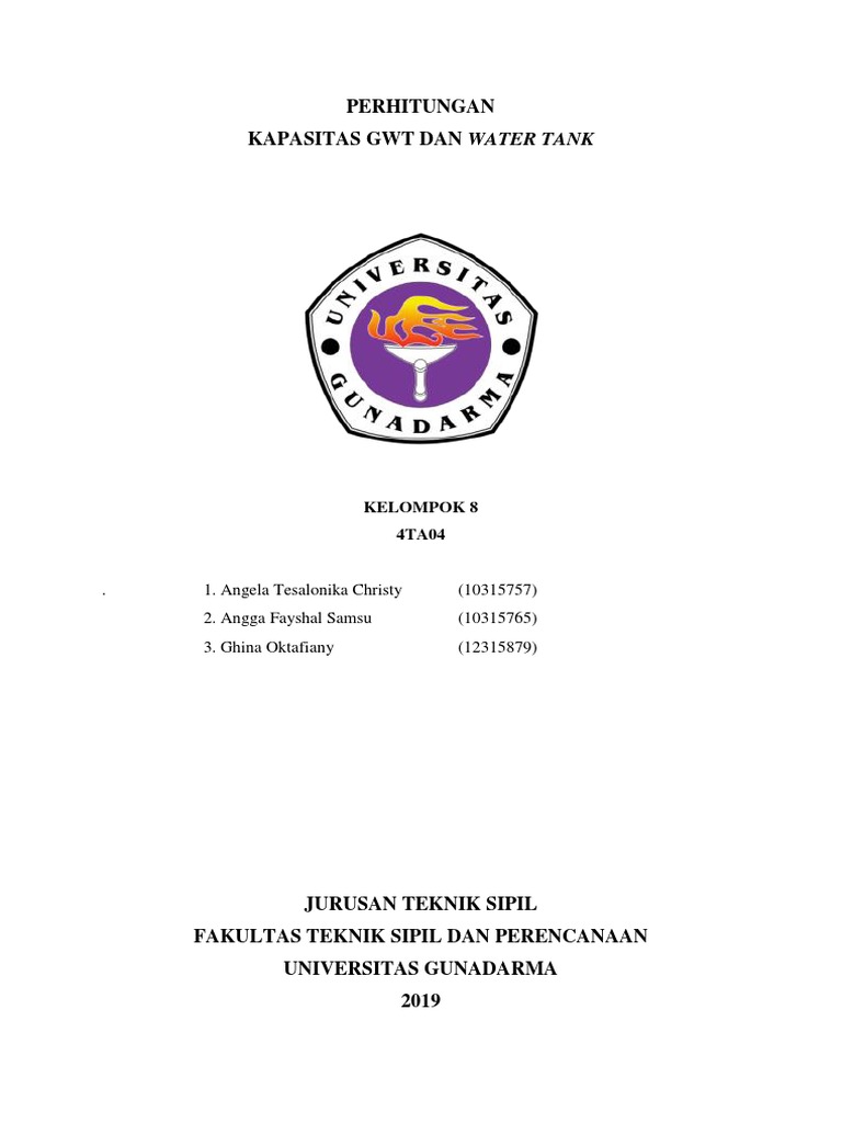 Kapasitas GWT Dan Water Tank | PDF