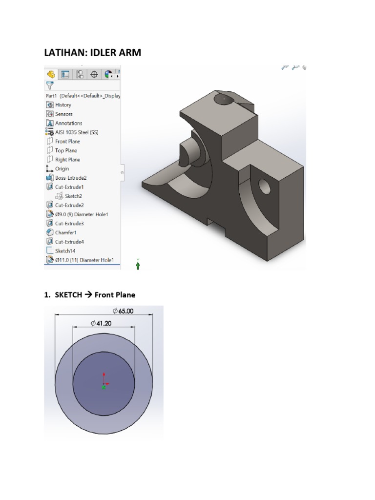 Solidworks Exercise - IDLER ARM | PDF