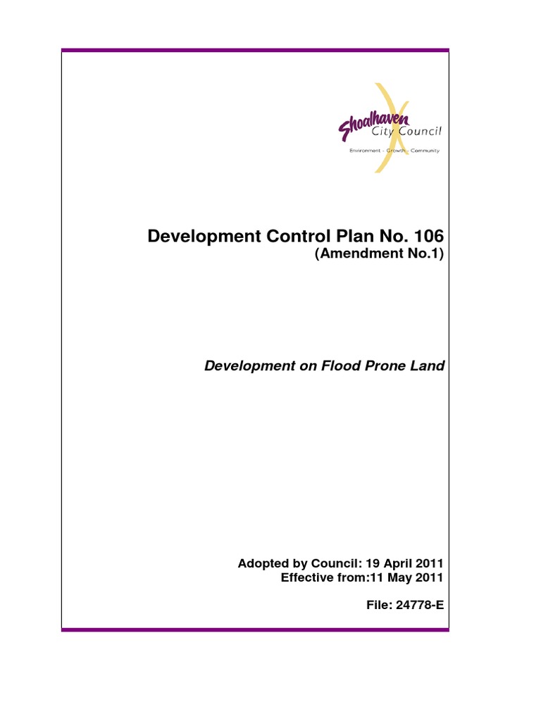 DCP 106 Amendment No 1 Document | PDF | Flood | Floodplain