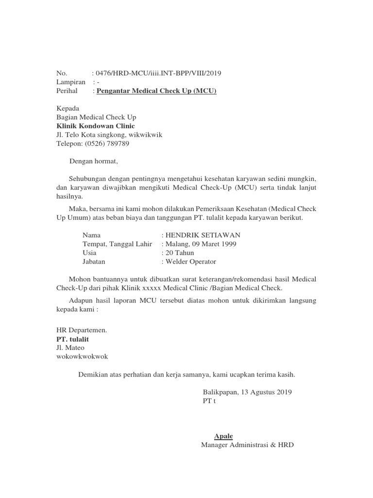 Surat Mcu | PDF