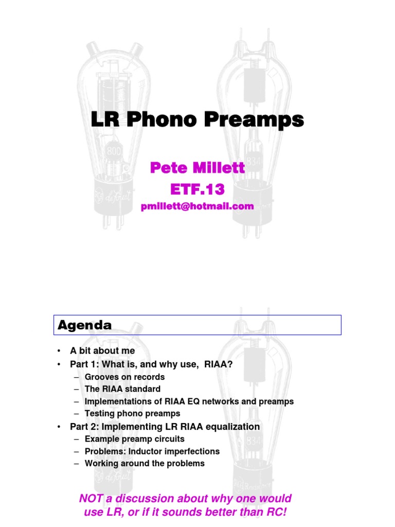 LR Phono Preamps | PDF | Equalization (Audio) | Inductor