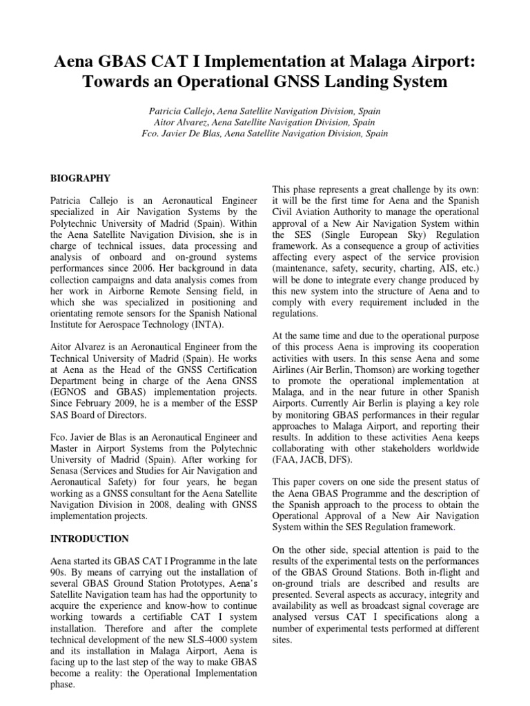 GBAS Malaga | PDF | Global Positioning System | Telecommunications Engineering