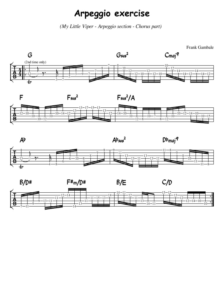 Arpeggio Exercise-Frank Gambale | PDF