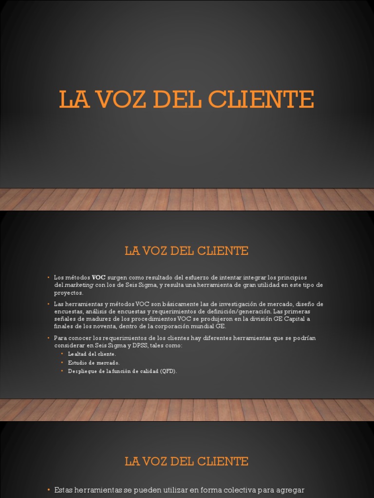 Voz Del Cliente | PDF