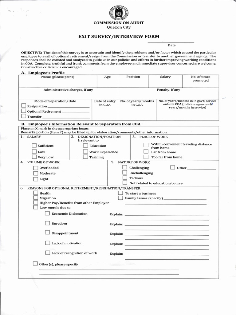 Exit Survey PDF | PDF | Retirement | Employment