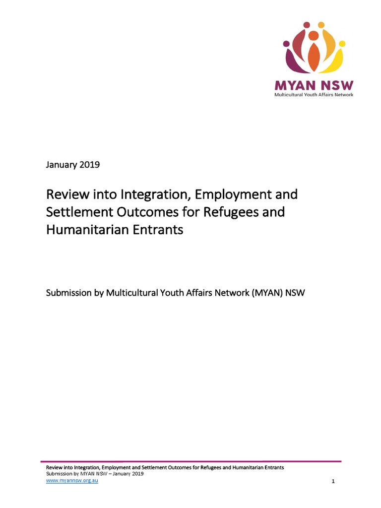 MYAN NSW Submission For Review Into Integration, Employment and ...