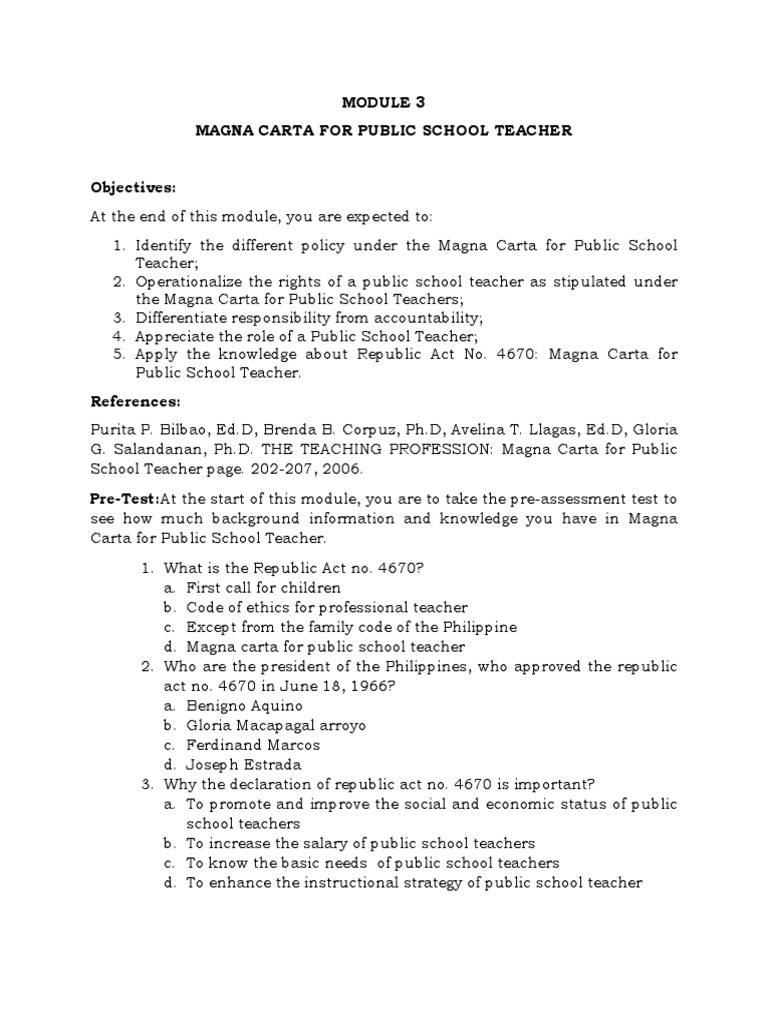 Magna Carta For Public School Teacher | PDF | Cost Of Living | Teachers