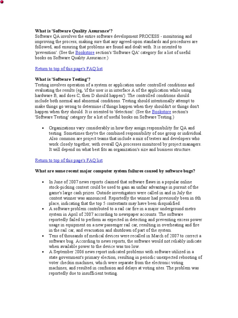 Faq 2 TESTING | PDF | Software Testing | Software Bug