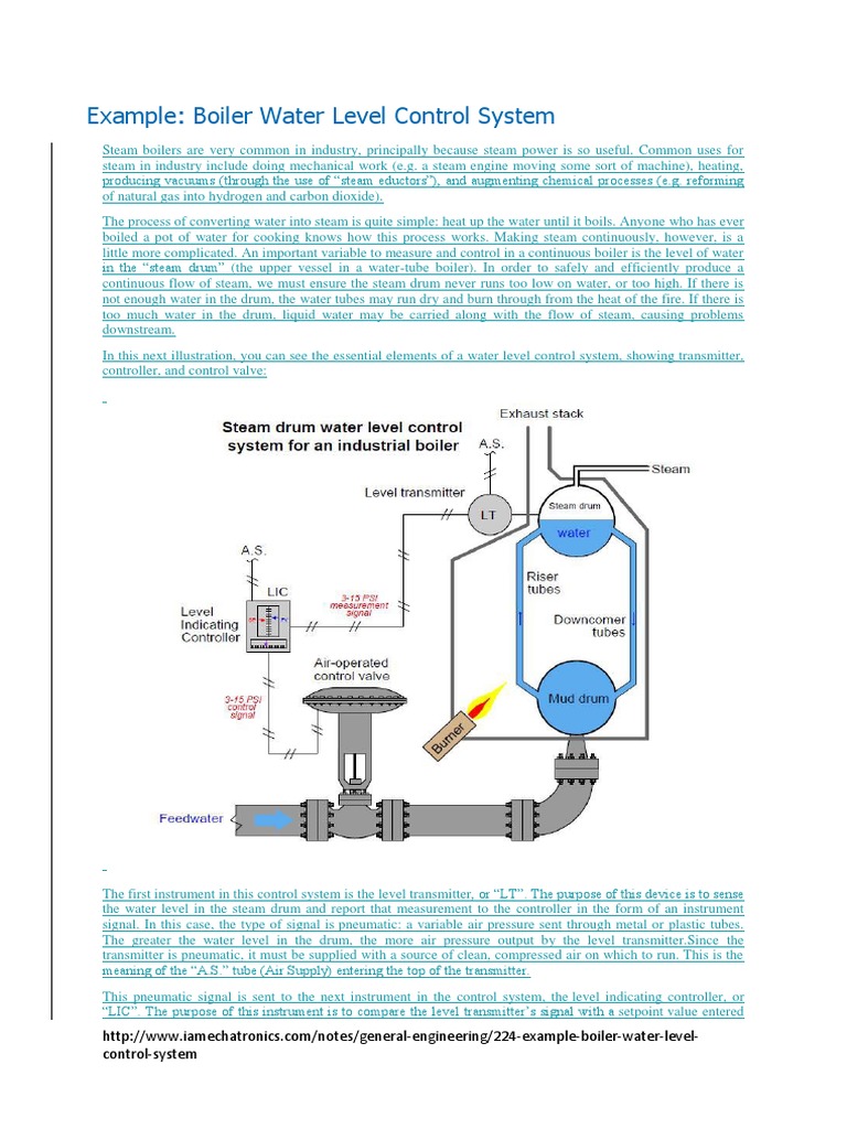 Example: Boiler Water Level Control System | PDF | Boiler | Steam Engine